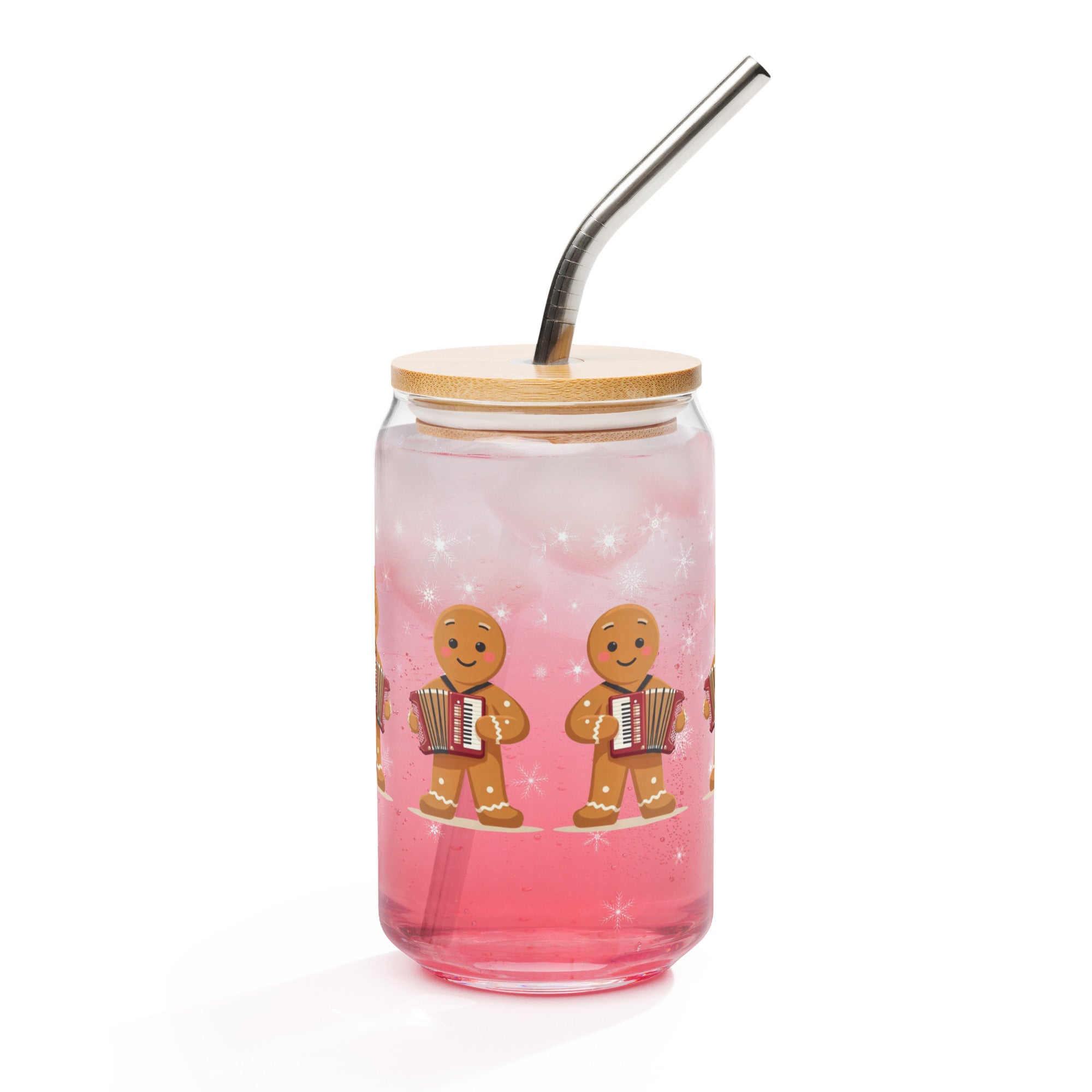 Balkan Christmas Glass – Gingerbread Accordion Can Cup – Balkanish